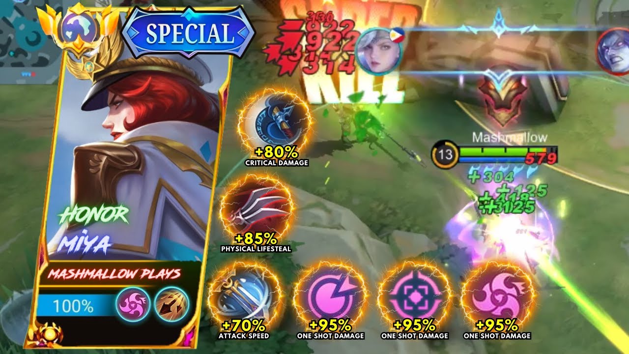 MIYA PERFECT ONE SHOT BUILD 100% BROKEN │ BUILD TOP 1 GLOBAL MIYA ...