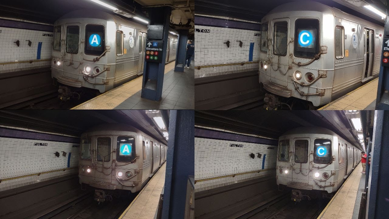 MTA NYCT Subway: Pullman Standard R46 (A)/(C) Train Action @ Fulton ...