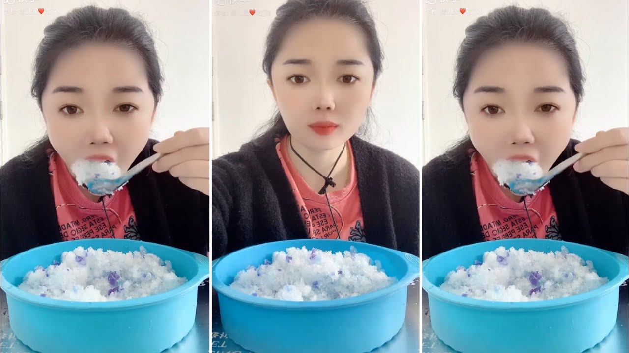 melty white shaved ice eating asmr ||full video - YouTube