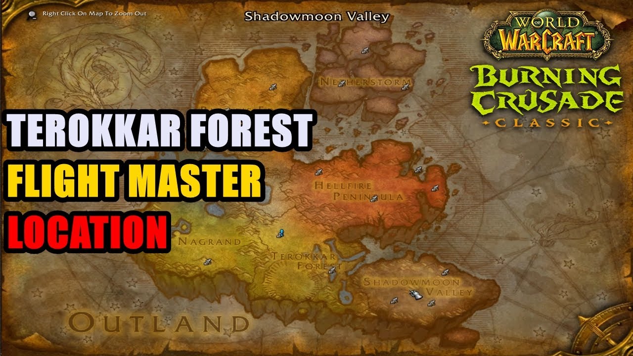 Terokkar Forest Flight Master Location Wow Tbc Alliance And Horde Youtube