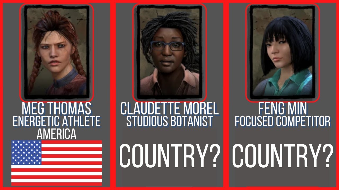 All Dead By Daylight Survivors and Their Nationalities (DBD) - YouTube