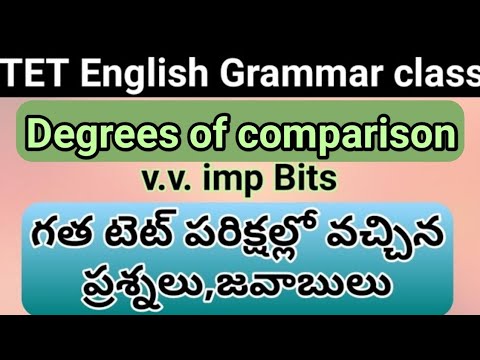 TET english grammar-Degrees of comparison | tg tet english classes ...