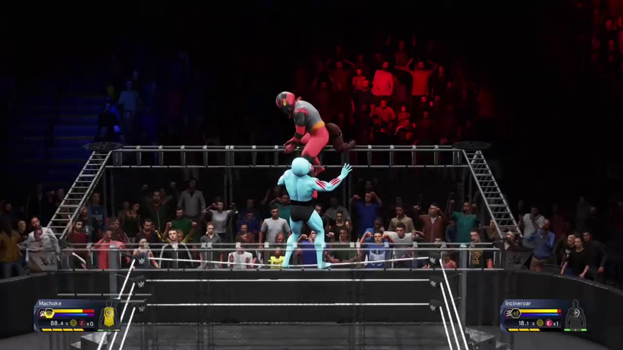 WWE 2K20: Machoke VS Incineroar In A Steel Cage Match - YouTube