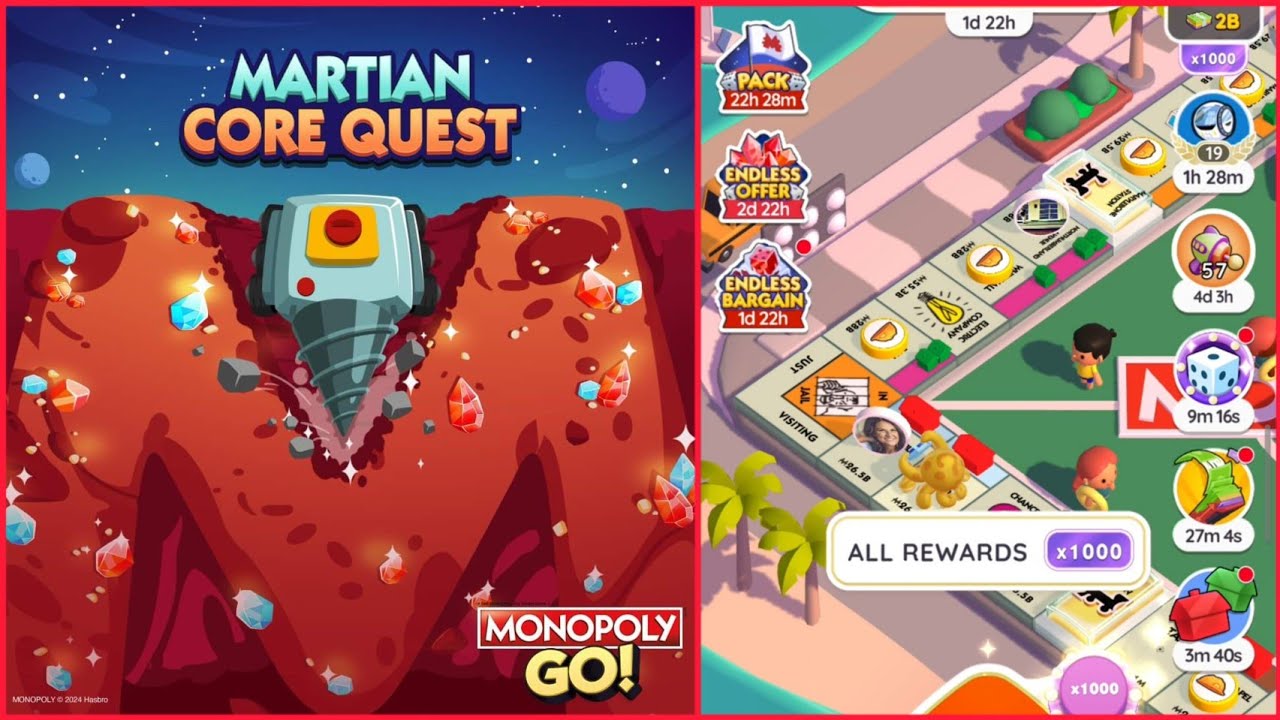 Martian Core Quest Monopoly Go New Event 1000x HighRolls Gameplay 🤩 # ...