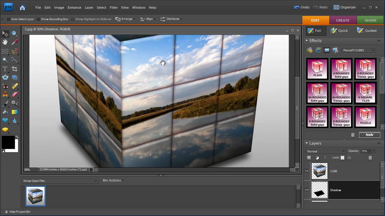PanosFX 2D Cubes actions for Photoshop Elements - YouTube