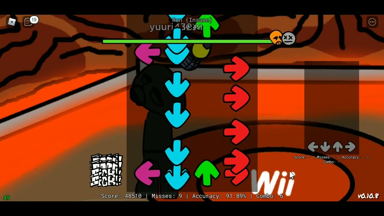 fnf run (best attempt) 291 misses (no double setup) (using keyboard ...