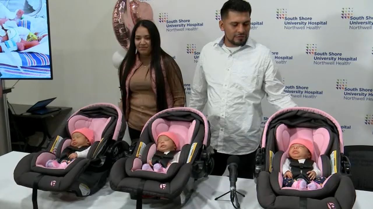 LI hospital celebrates 1st set of triplets in 112-year history - YouTube