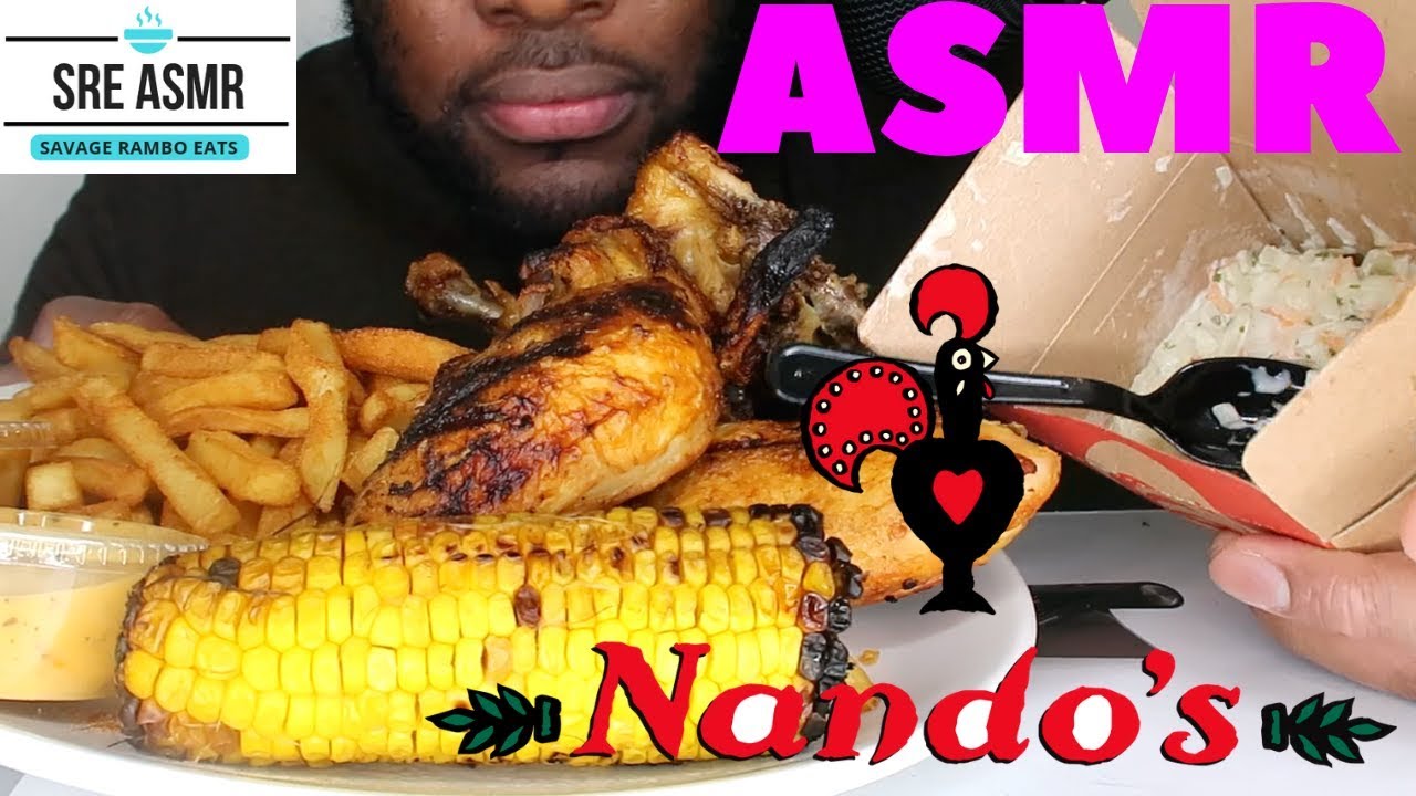 Eating Nandos Chicken ASMR Piri Piri Chicken Fries Eating Sounds - YouTube