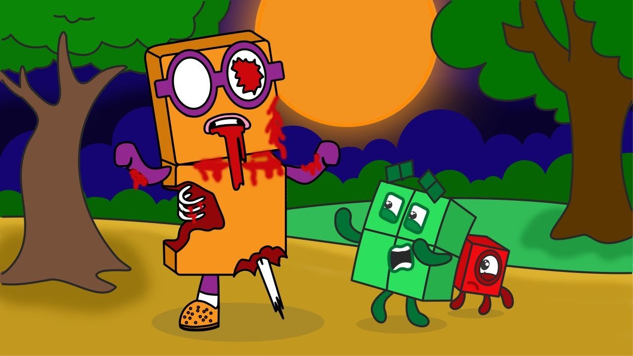 Numberblocks 1 and 4 takes on the Biggest Scary Zombie - Numberblocks ...
