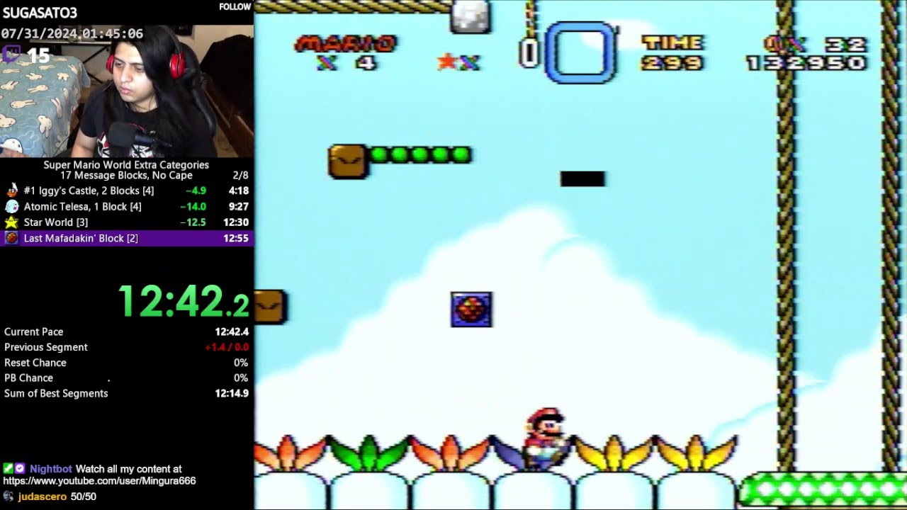 [PB] Super Mario World - 17 Message Blocks, No Cape (12m 42s 183ms ...