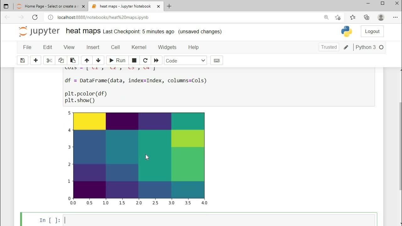 Heat maps python in jupyter notebook - YouTube