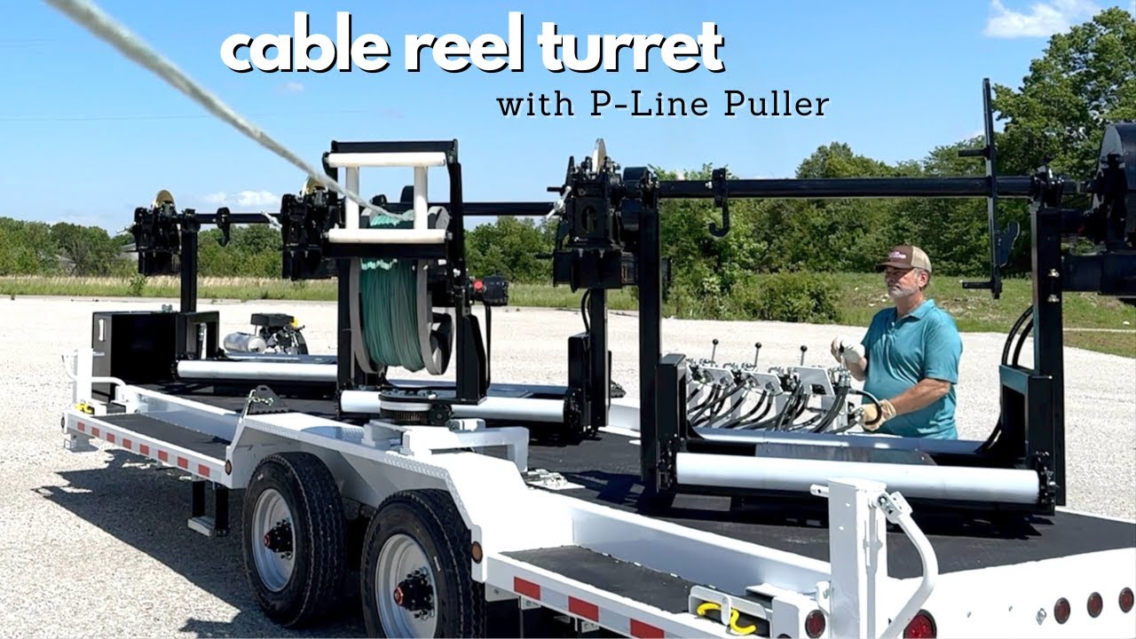 Cable Reel Turret Trailer with P-Line Puller - YouTube