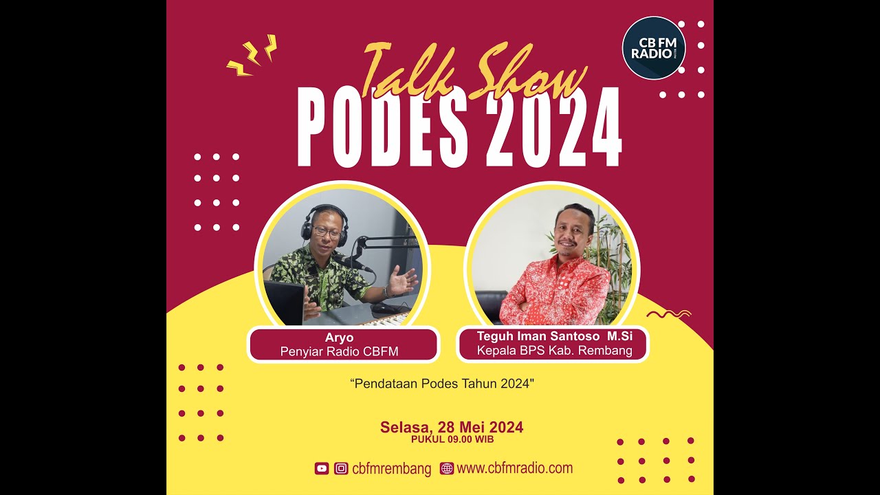 Talkshow Pendataan Podes 2024 Bersama Kepala BPS Kabupaten Rembang ...