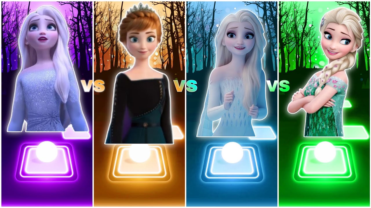 Elsa Frozen 🆚 Queen Anna 🆚 Elsa Frozen 2 🆚 Frozen Fever Tiles Hop EDM ...