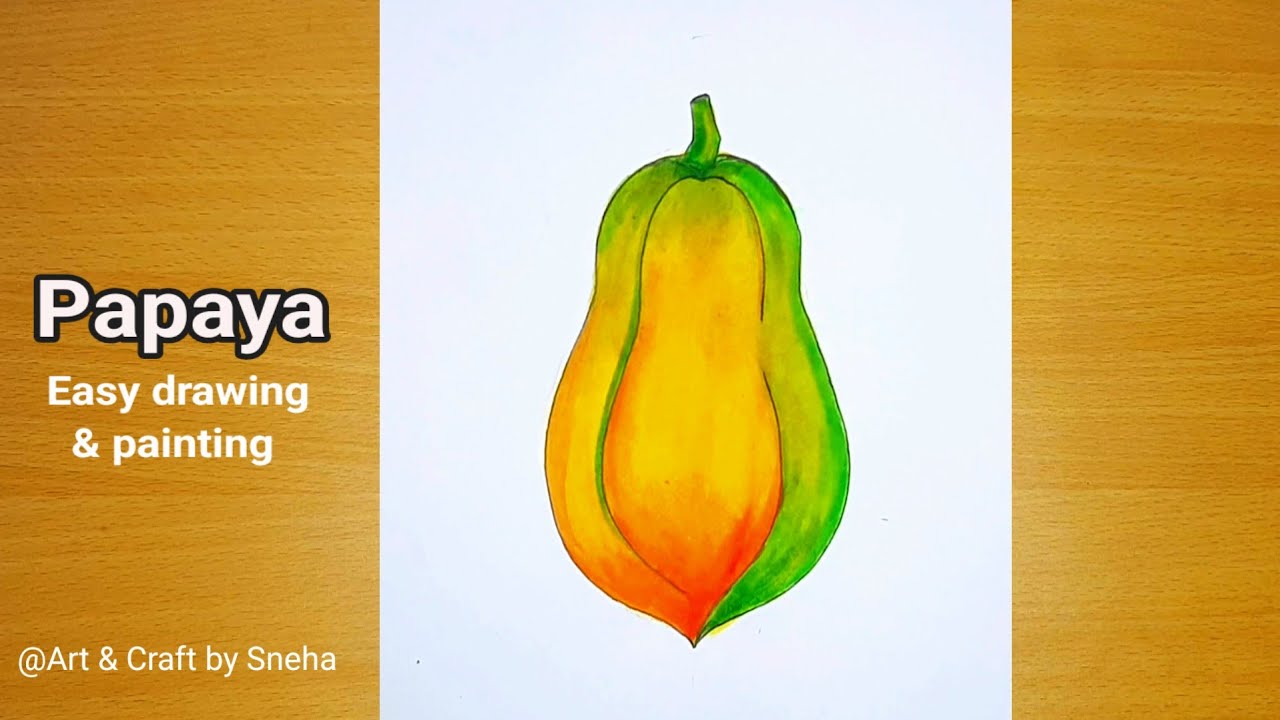 Papaya || How to draw Papaya for beginners || Easy Drawing ll সহজে ...