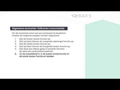 Evenwichtsprijs, maximale winst en volkomen concurrentie - BAES ...