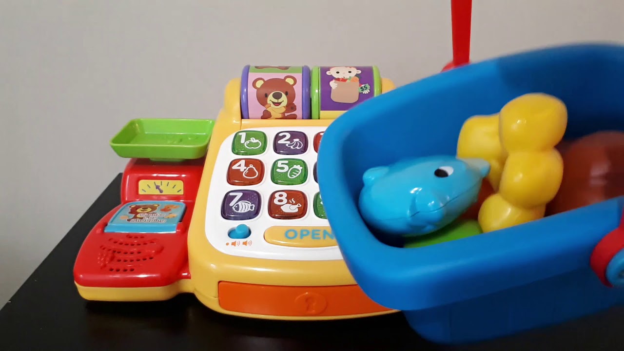UNBOXING VTECH RING & LEARN CASH REGISTER- Let's do grocery shopping ...