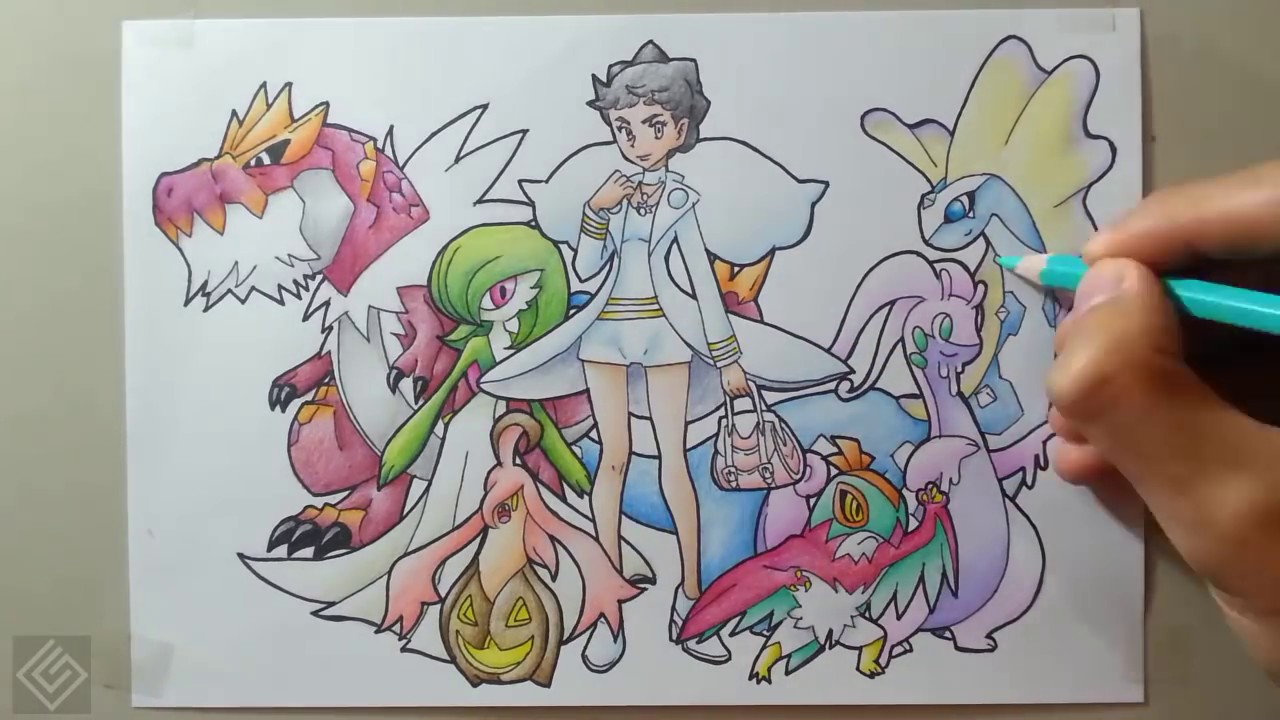 Champion Diantha (Kalos Pokemon League) - Speed Drawing | Labyrinth ...