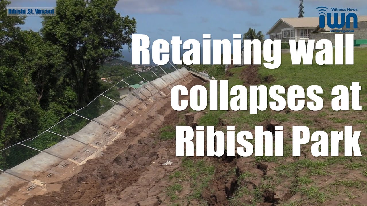 Retaining wall collapses at Ribishi Park - YouTube