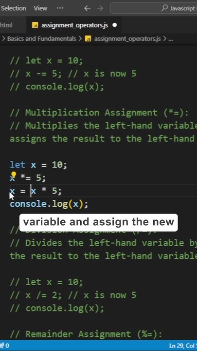 Multiplication Assignment Operator In Javascript Programming Javascripttutorial 