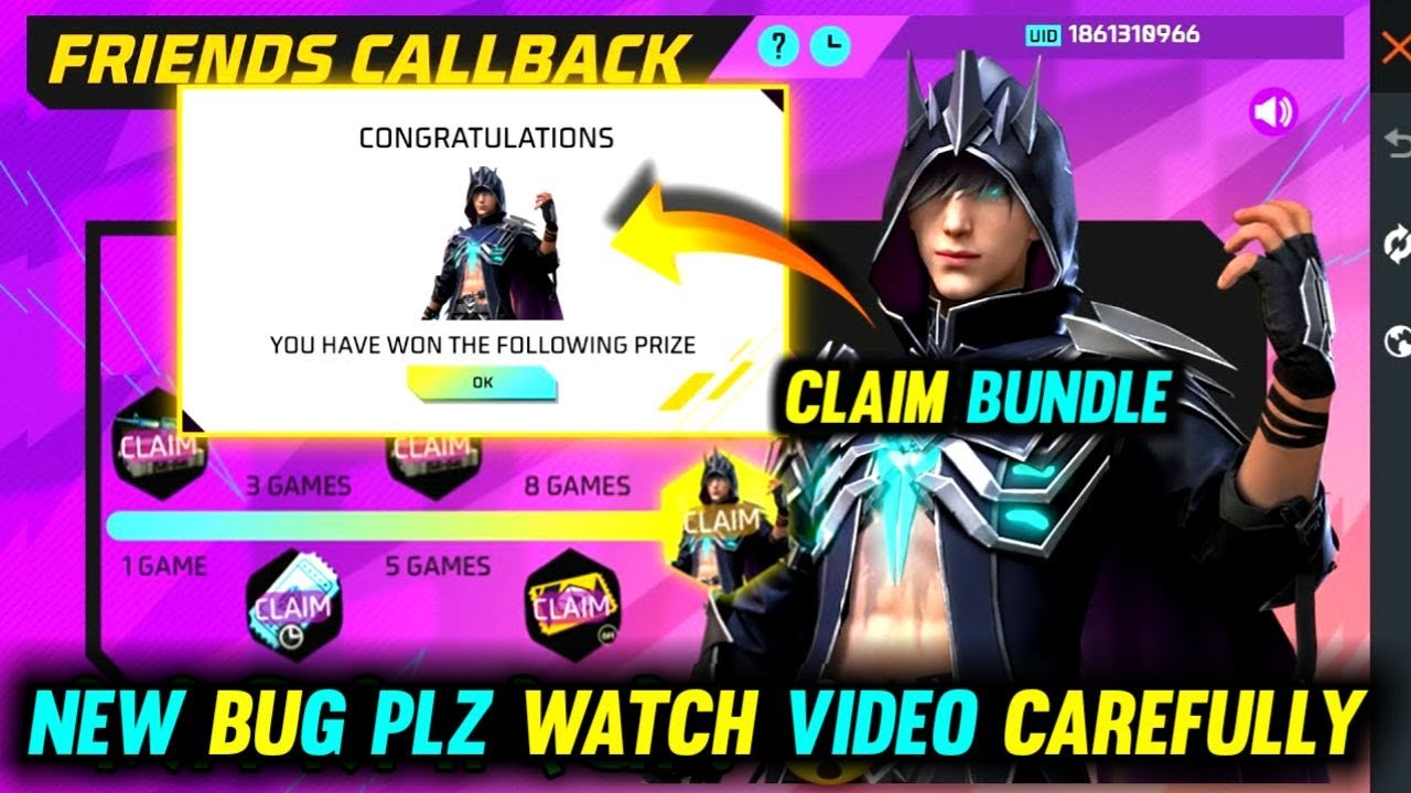 2 min claim free legendry bundle free fire | #callbackeventfreefire # ...