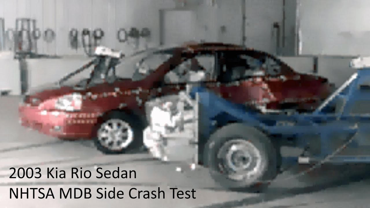 2003-2005 Kia Rio Sedan NHTSA MDB Side Crash Test - YouTube