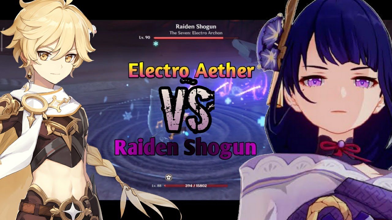 Genshin Impact - Boss Fight Aether(Electro) VS Raiden Shogun - YouTube
