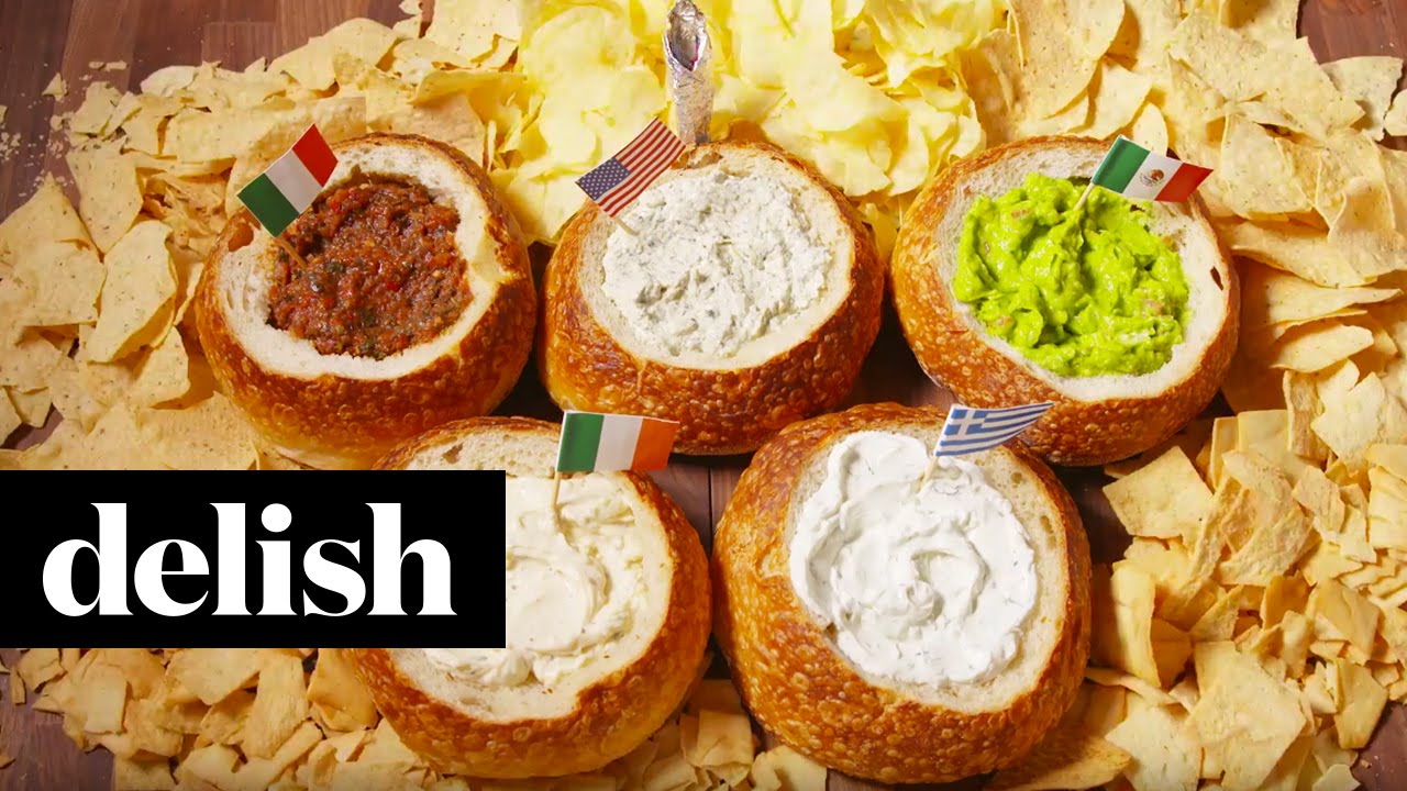Olympic Bread Bowl Dips | Delish - YouTube