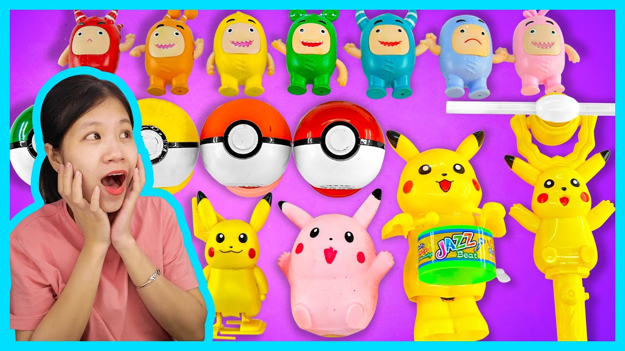 Making Satisfying ASMR Sounds from Pokemon Balls, Stress Balls, Pikachu ...