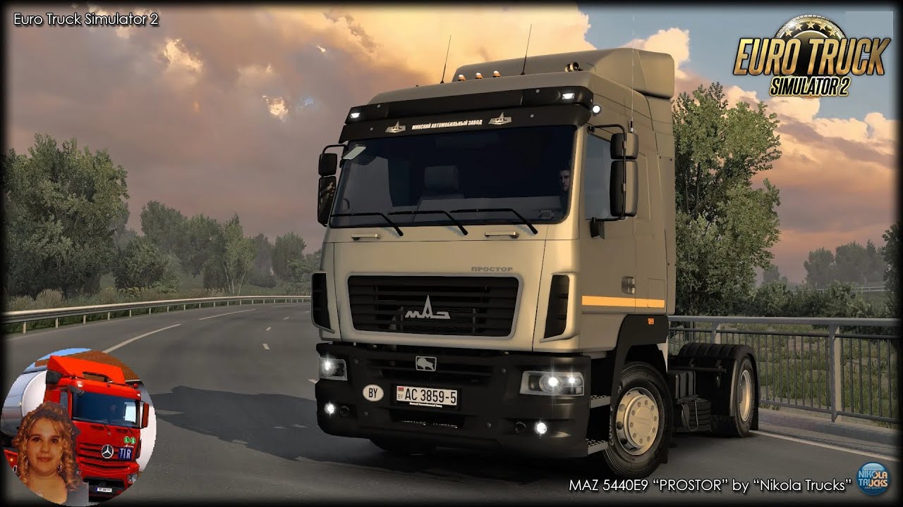 Euro Truck Simulator 2(1.50) "Belarus Truck" MAZ 5440E9 PROSTOR v2.0 by Nikola Trucks + DLC's ...
