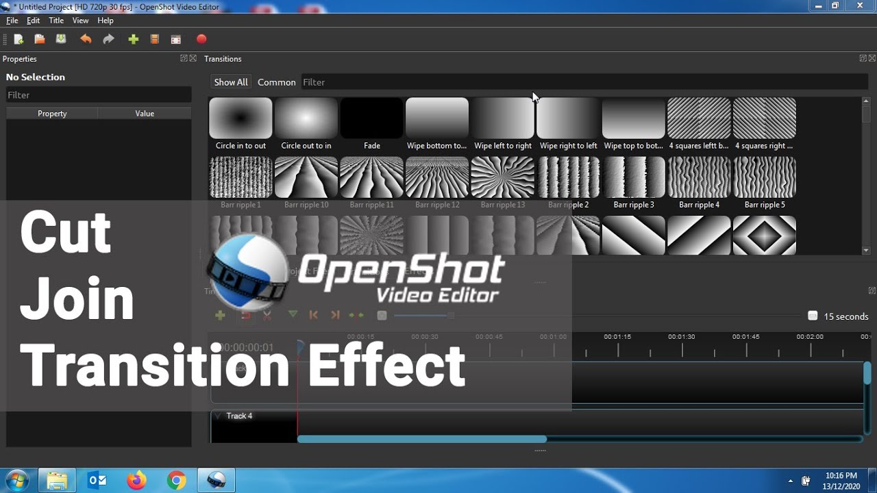 OpenShot: Cut & Join Video Clip | How to apply Transition Effect in ...