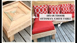 DIY Outdoor Ottoman / Coffee Table | Leftover Cushion from Sectional