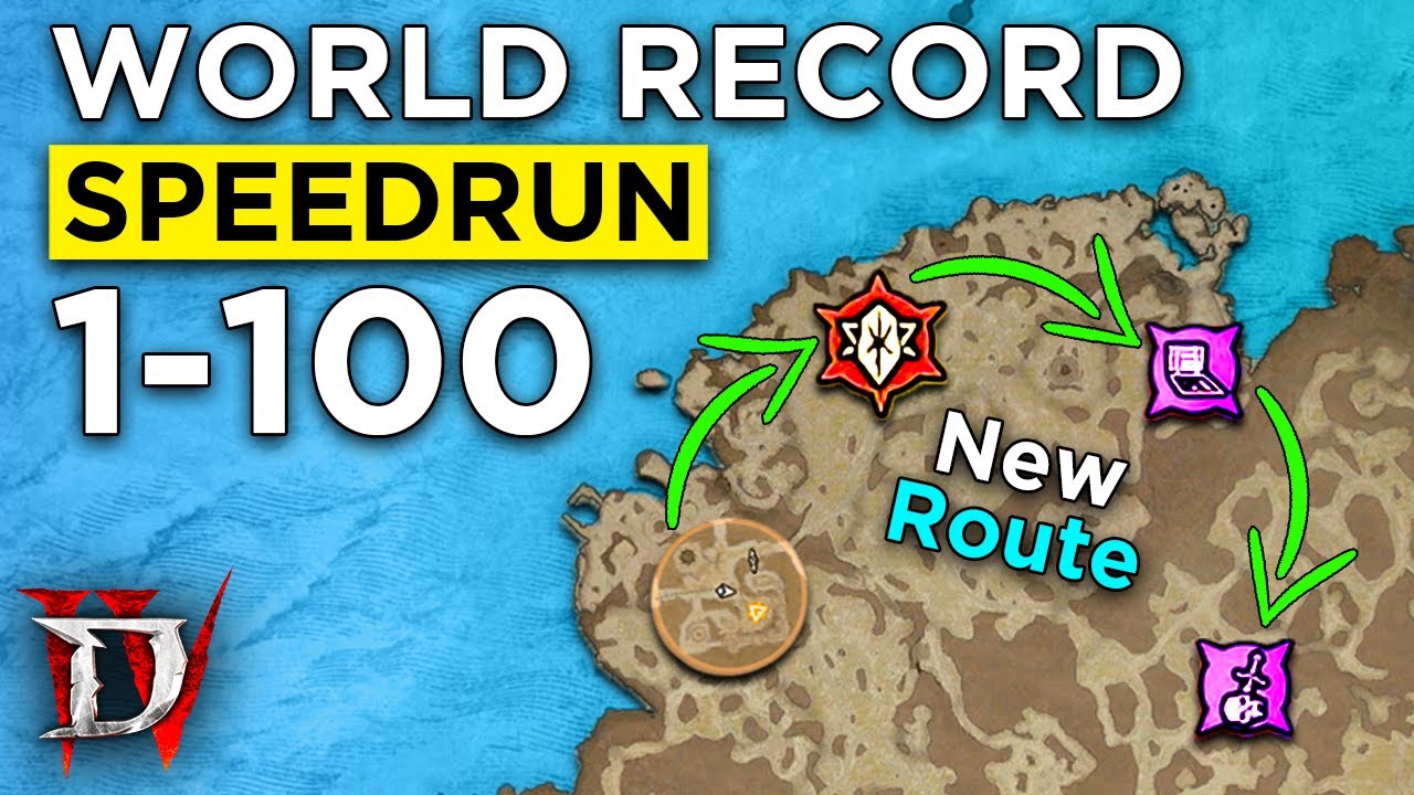 New Route: World Record Speed Run Lvl 1-100 Necromancer Diablo 4! - YouTube