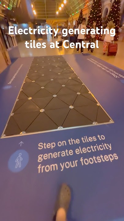 Harmless electricity generating tiles at Central Station - YouTube