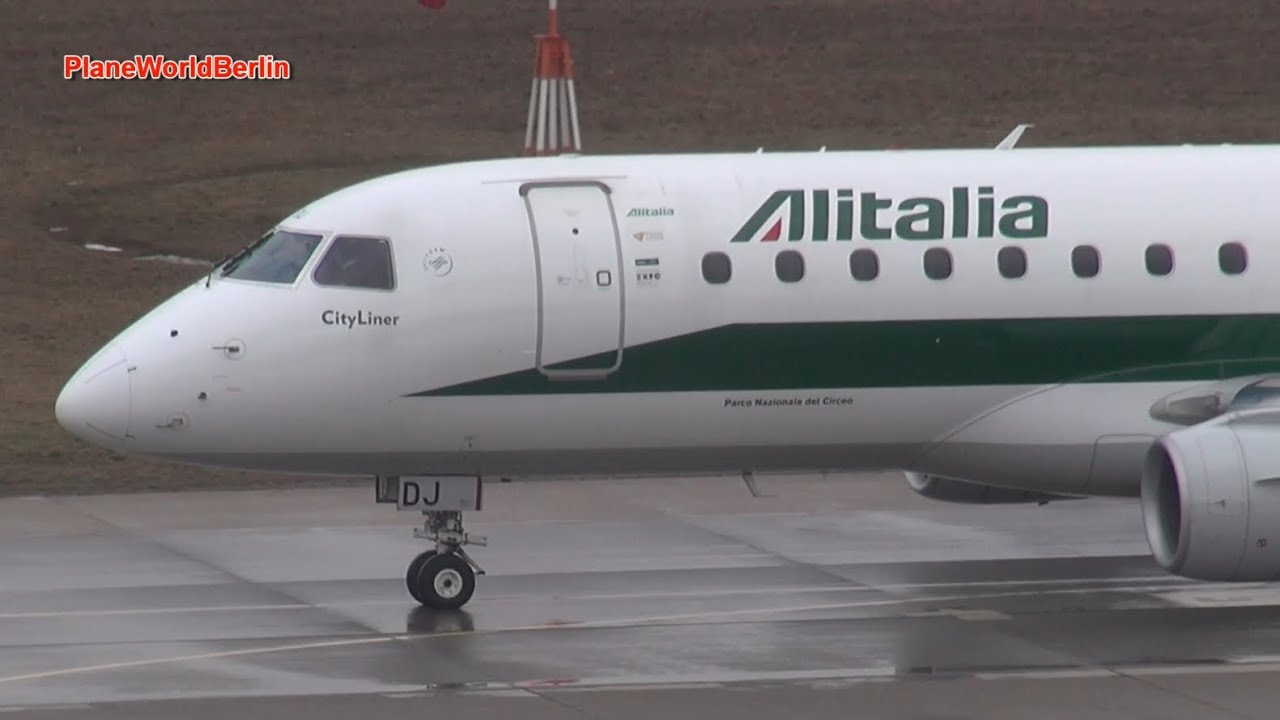 Alitalia Embraer 175 Takeoff Berlin Tegel Airport - YouTube