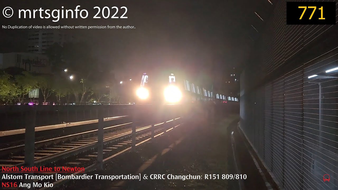 ⁴ᴷ [EXCLUSIVE R151 ON NSL, NEWTON BOUND] SMRT Trains, NSL Test Train at ...