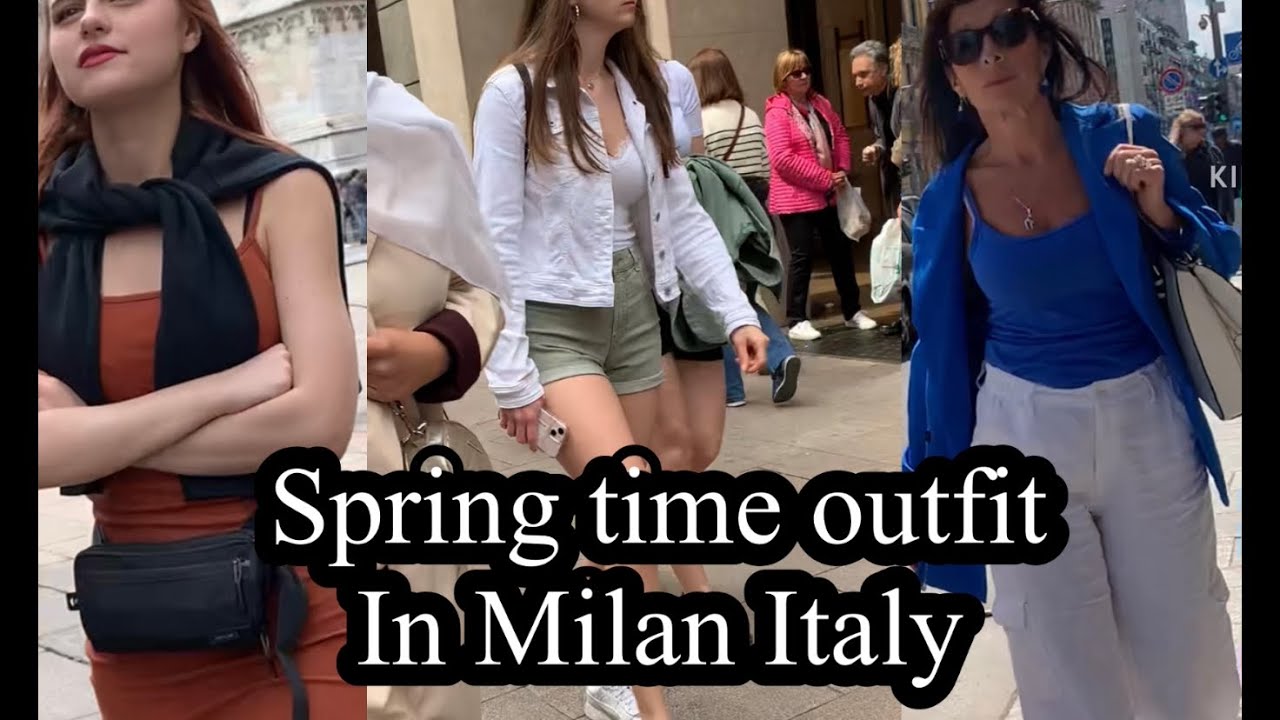 Walking Tour and how people dress in spring time in Milan - YouTube