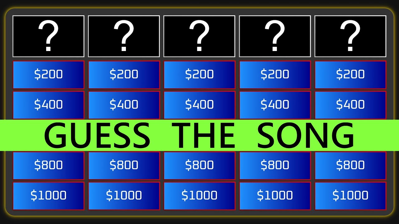 Guess the Song Jeopardy Style | Quiz #25 - YouTube