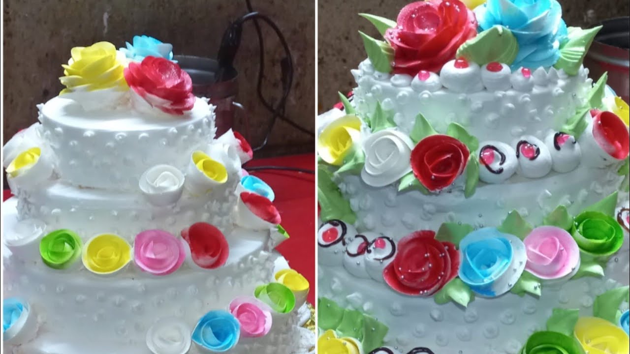 how to make 4step birthday cake decorating ideas - YouTube