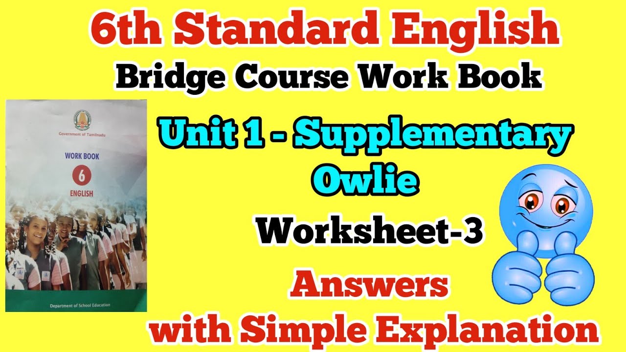 6th Standard || English Bridge Course Workbook Answers || Unit-1 ...