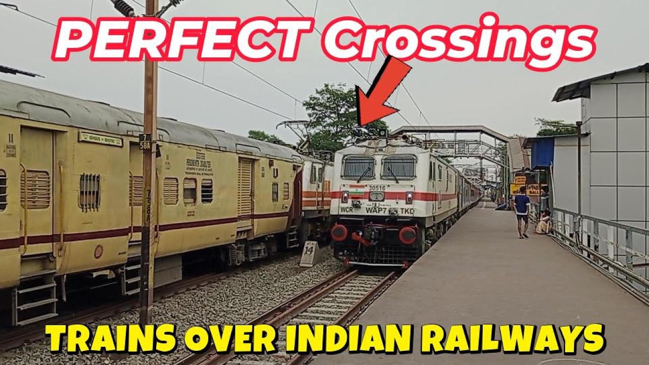 PERFECT Crossings In Indian Railways : Trains Cross one another at HIGH ...