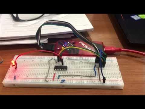 Pic16F676 Part 2 C programming for a simple LED blink program learning to control outputs. - YouTube