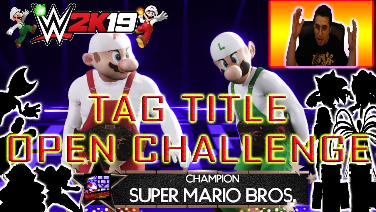 WWE 2K SUPER MARIO BROS TAG TEAM TITLE OPEN CHALLENGE! MARIO BROS vs ...