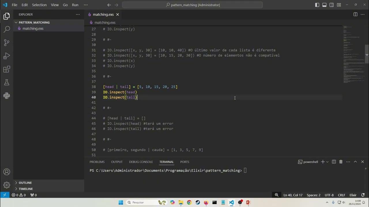 Elixir 5.1 - Pattern Matching - YouTube