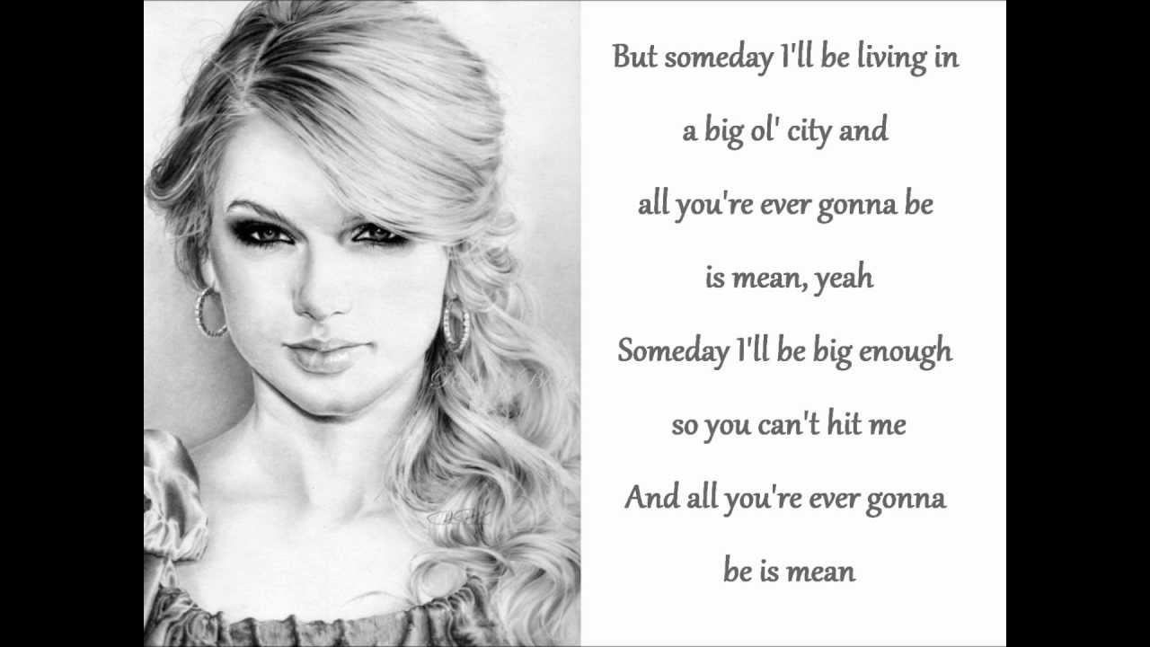 Mean - Taylor Swift (karaoke/instrumental) - YouTube