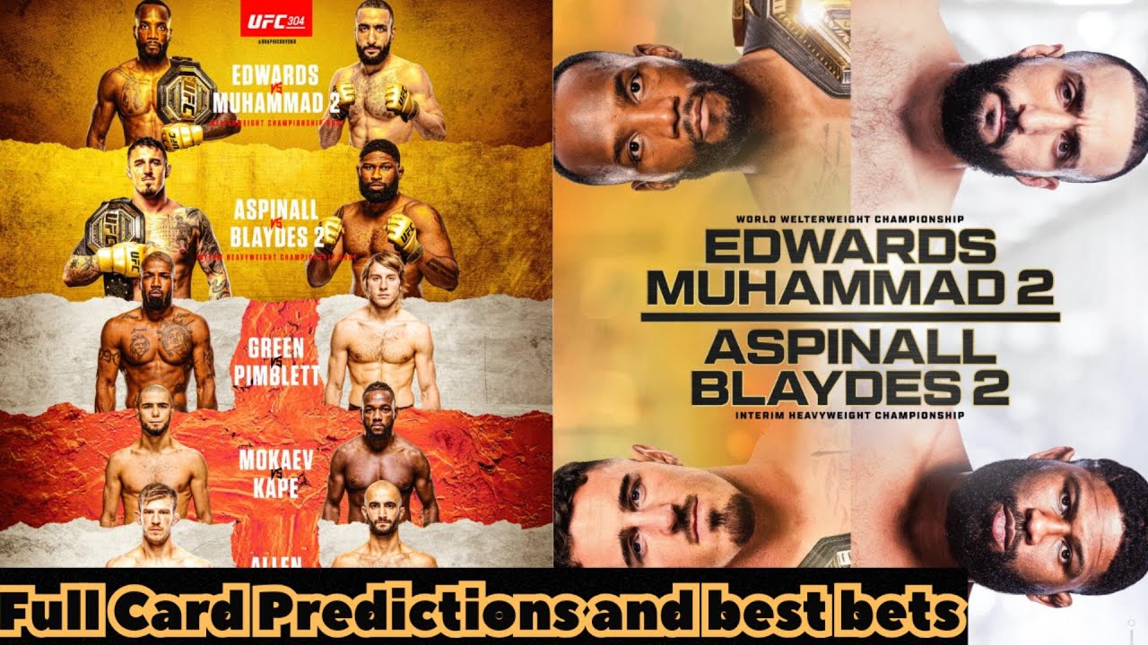 UFC 304 full card predictions and best bets - YouTube