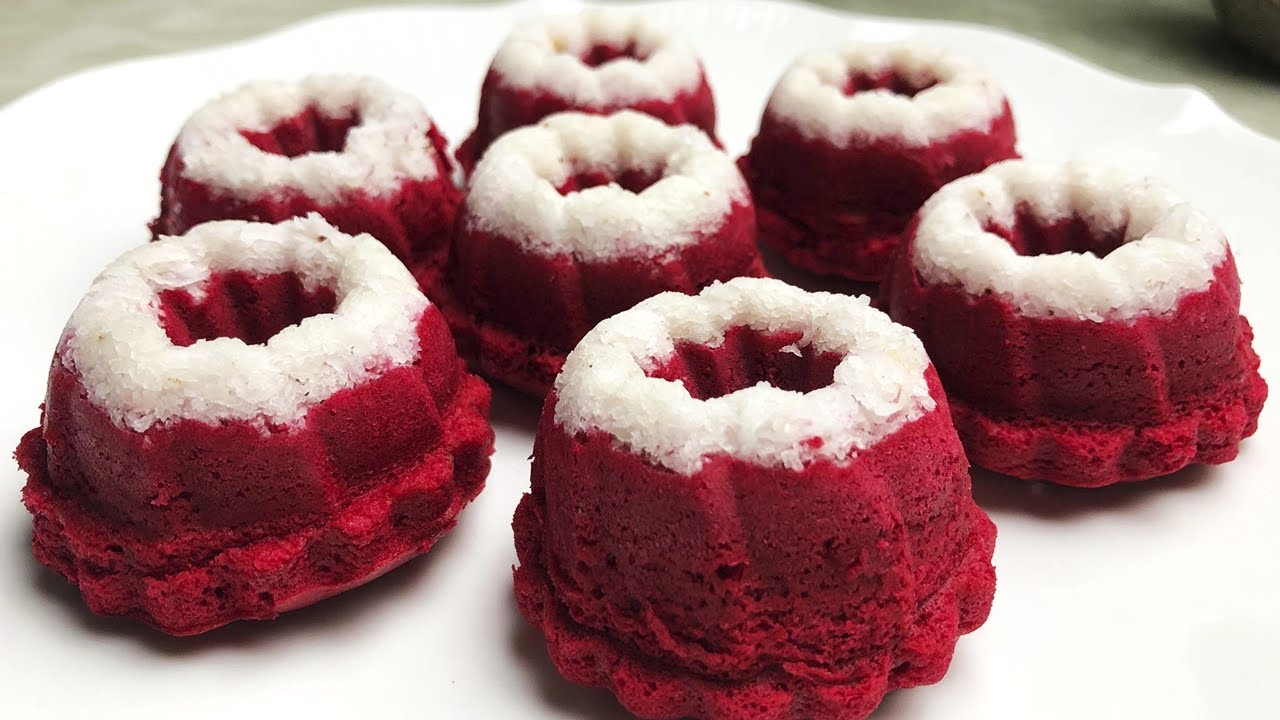 Begini caranya hasilkan kuih puteri ayu red velvet yang gebu | Kue Putu ...