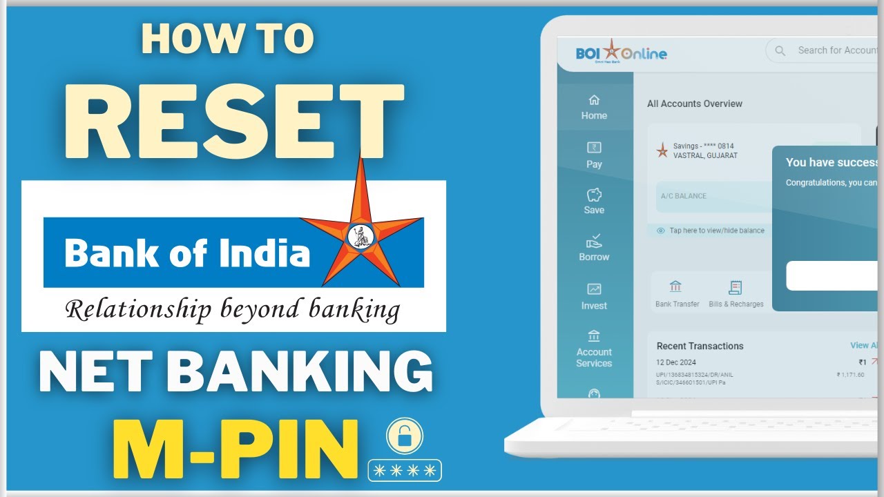 How To Reset Bank of India (BOI) Net Banking M-PIN | Forgot BOI ...