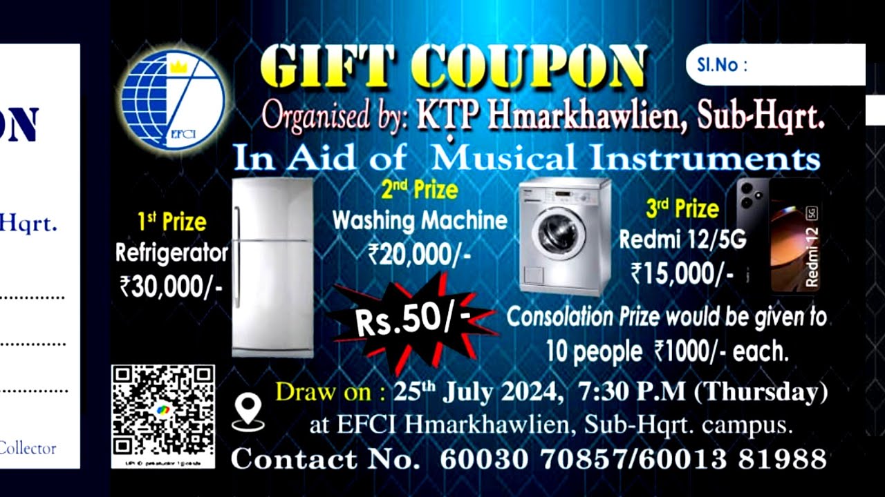 Live Stream //Draw Gift Coupon, EFCI Sub. Hq. Hmarkhawlien - YouTube
