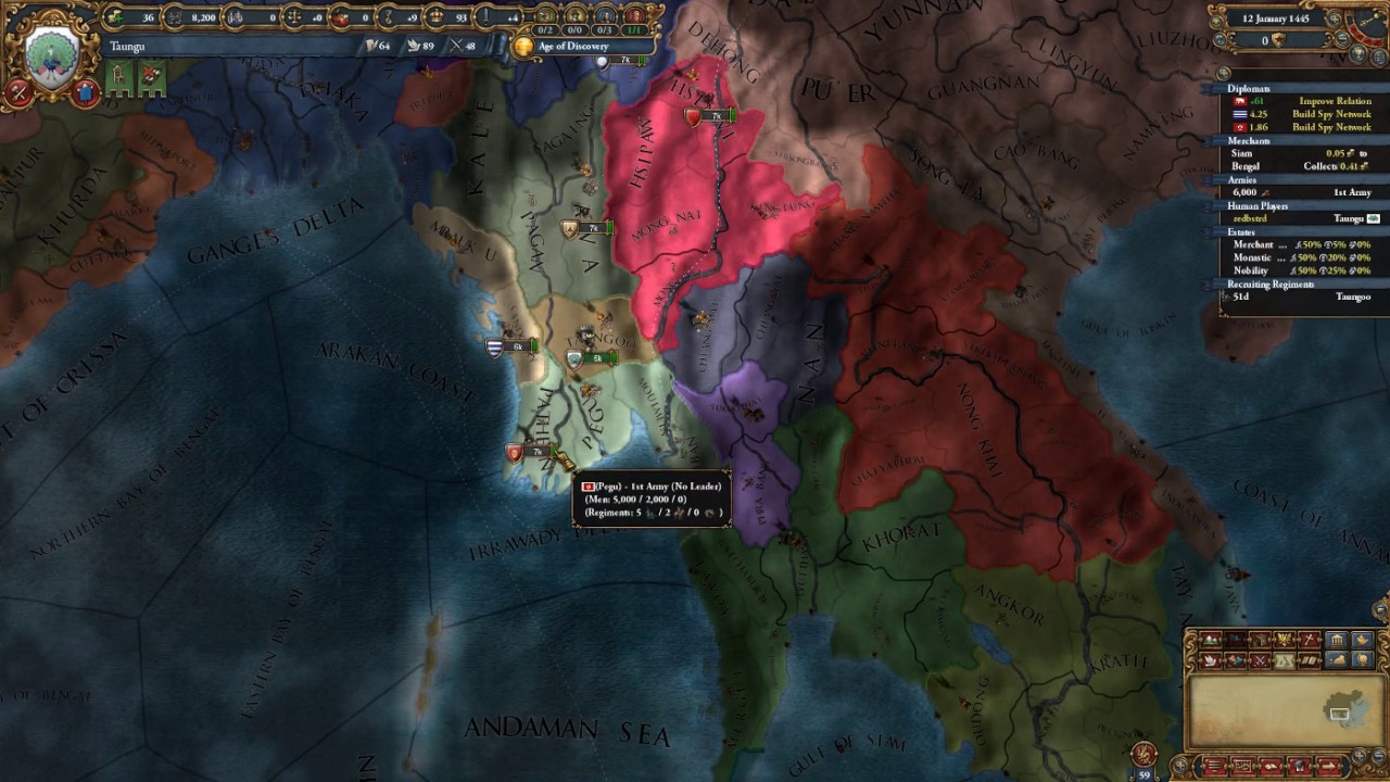 EU4 MoH achievements: First Toungoo Empire 1 of 8 - YouTube